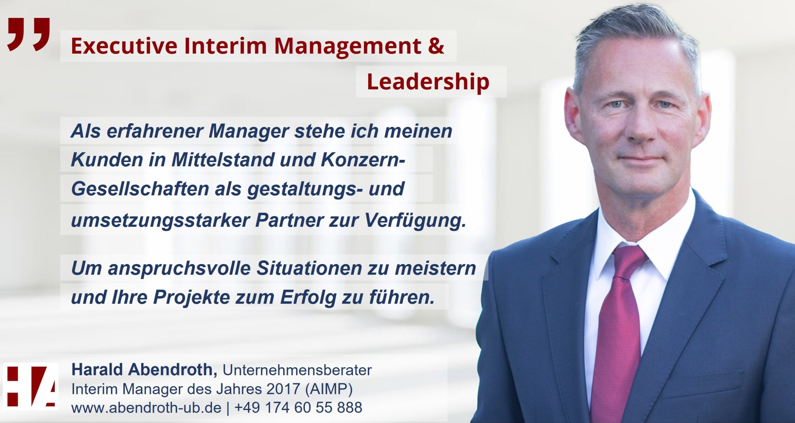 Executive Interim Management & Leadership - Harald Abendroth